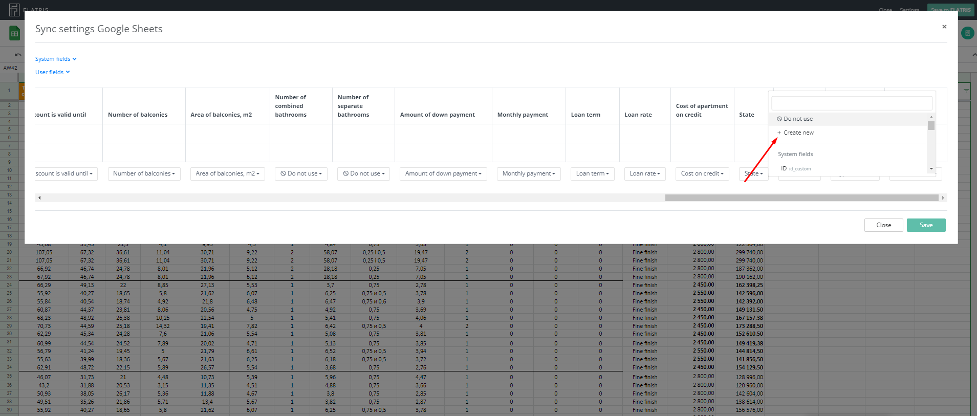 Аdd a custom field | FLATRIS